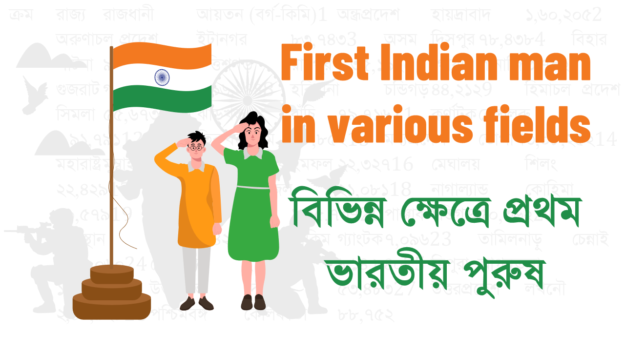 বিভিন্ন ক্ষেত্রে প্রথম ভারতীয় পুরুষ - First Indian man in various ...